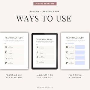 R.E.A.P Bible Study Method, Printable Christian Scripture Worksheet ...