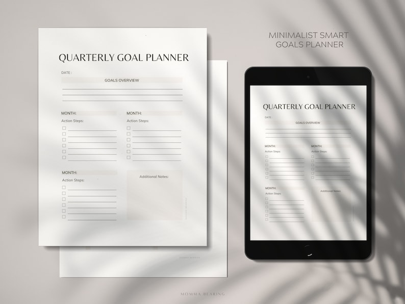 Q4 Action Plan Template, Printable Quarterly Goal Tracker, Business ...