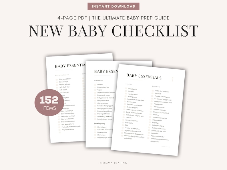 New Baby Essentials Checklist, Nursery Must Haves, Newborn Registry ...
