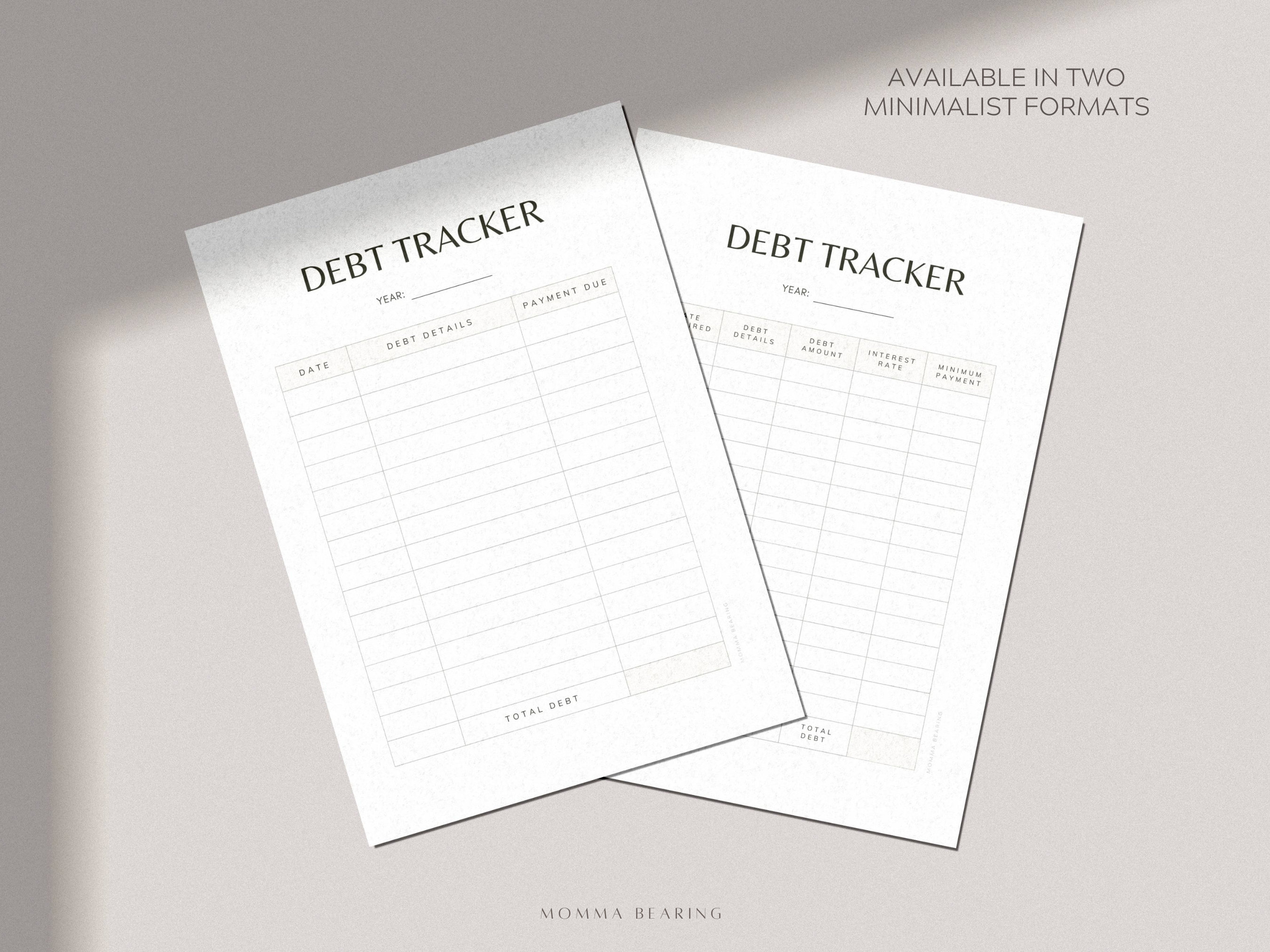 Debt Payment Tracker Printable, Student Loan Repayment Template PDF ...