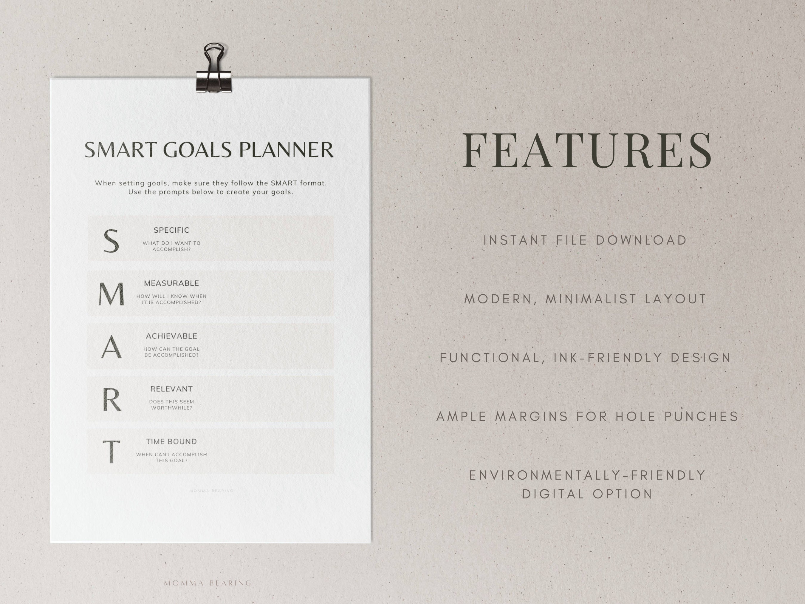 SMART Goal Tracker, Goal Setting Strategy Worksheet, Goal Planner ...