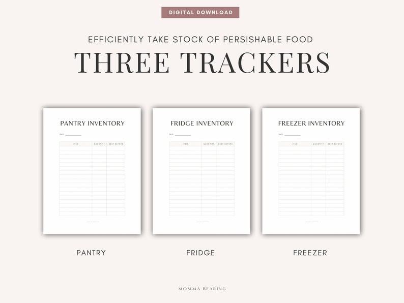 Pantry, Fridge & Freezer Printable Inventory, Perishable Food ...