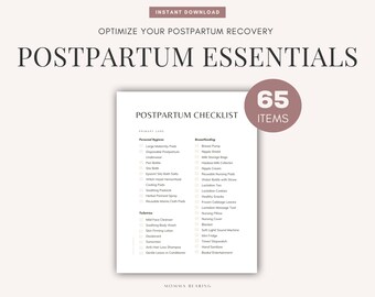 Postpartum Checklist Printable, Postpartum Care List, Postpartum Essentials Digital Download ...