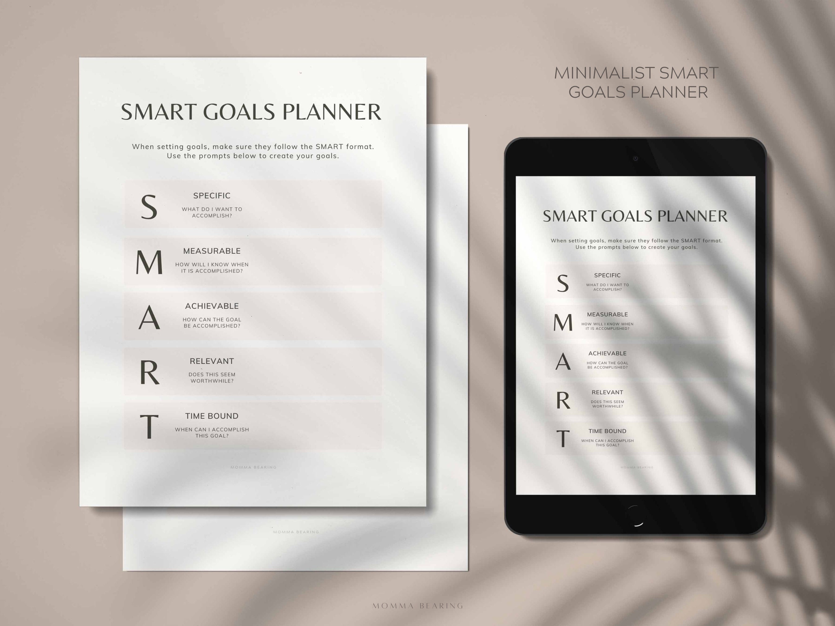 SMART Goal Tracker, Goal Setting Strategy Worksheet, Goal Planner ... SMART Goal Tracker, Goal Setting Strategy Worksheet, Goal Planner ...