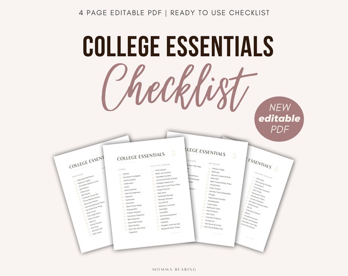 First Year College Packing List - Etsy Canada