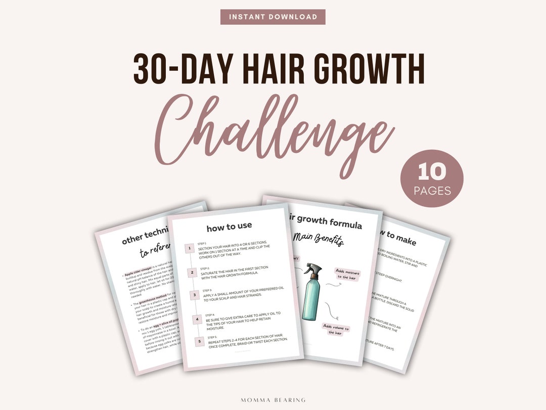 30-day Hair Growth Challenge, Simple Natural Hair Care Routine, Regimen for Long 4C Hair, Recipe ...