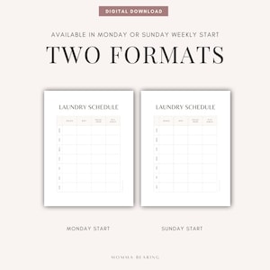 Laundry Schedule Printable, Editable Weekly Laundry Routine, Washing ...