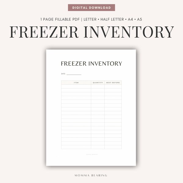 Deep Freezer Inventory List - Etsy