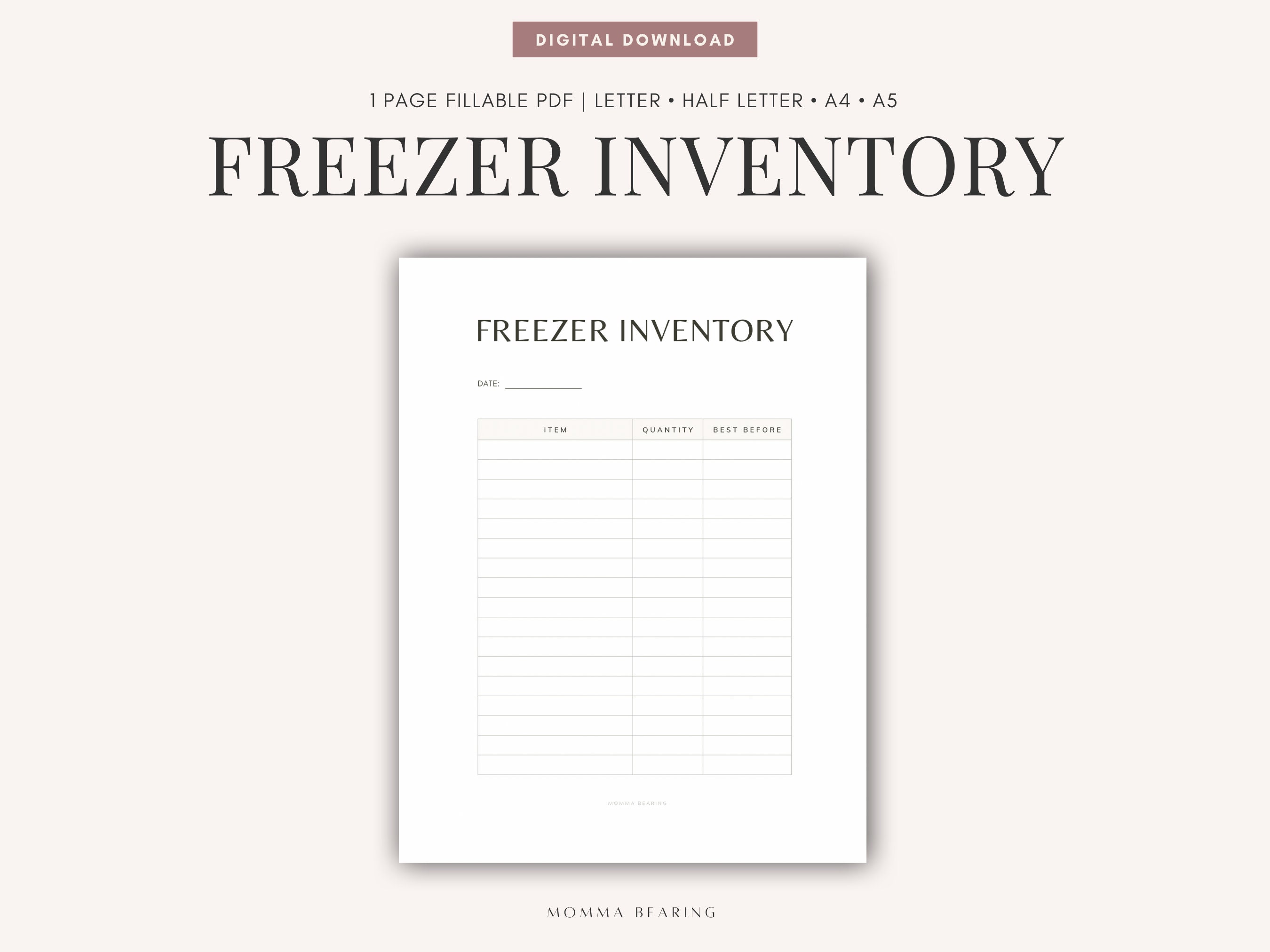 Deep Freezer Storage Log, Printable Breast Milk Expiration Tracker ...