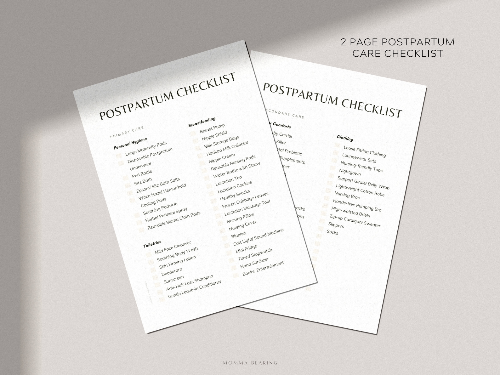 Postpartum Essentials Checklist Printable, Best Postpartum Recovery ...