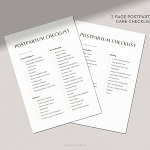 Postpartum Essentials Checklist Printable, Best Postpartum Recovery ...