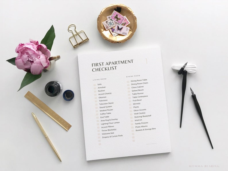 First Apartment Checklist Printable New Home Essentials - Etsy