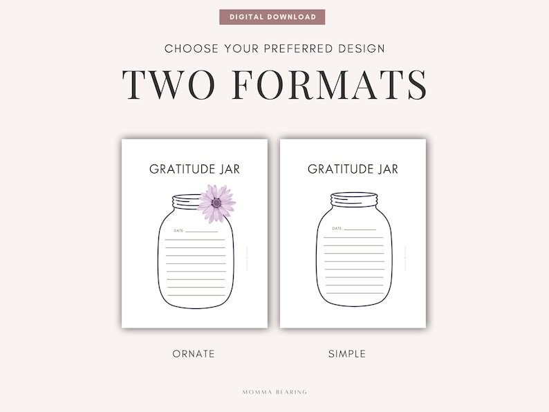 Gratitude Jar Printable Template, 30 Day Challenge, Daily Mindfulness ...