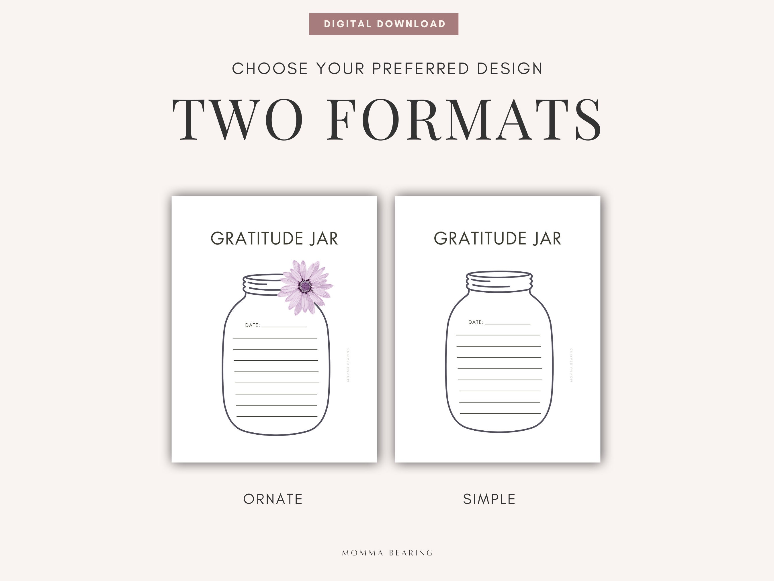 Gratitude Jar Printable Template, 30 Day Challenge, Daily Mindfulness ...
