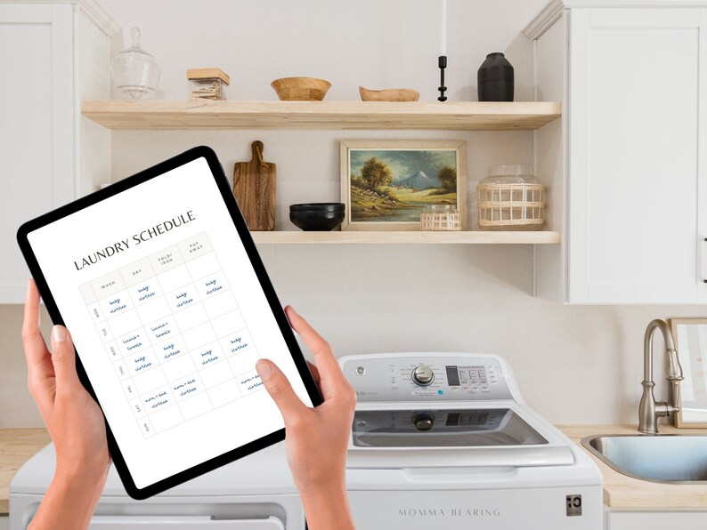 Laundry Schedule Printable, Editable Weekly Laundry Routine, Washing ...