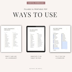 New Home Checklist Printable, New Apartment Essentials, First House ...