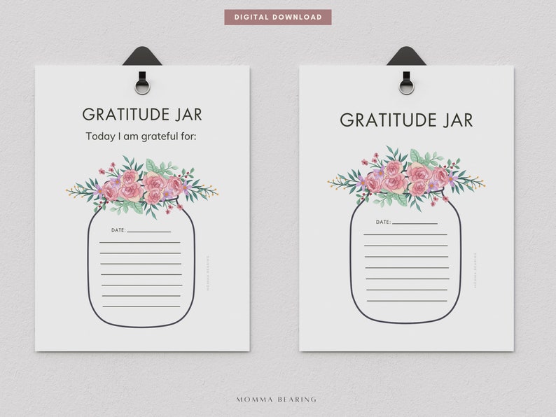 Gratitude Jar Printable Worksheet, Practice Daily Reflection ...