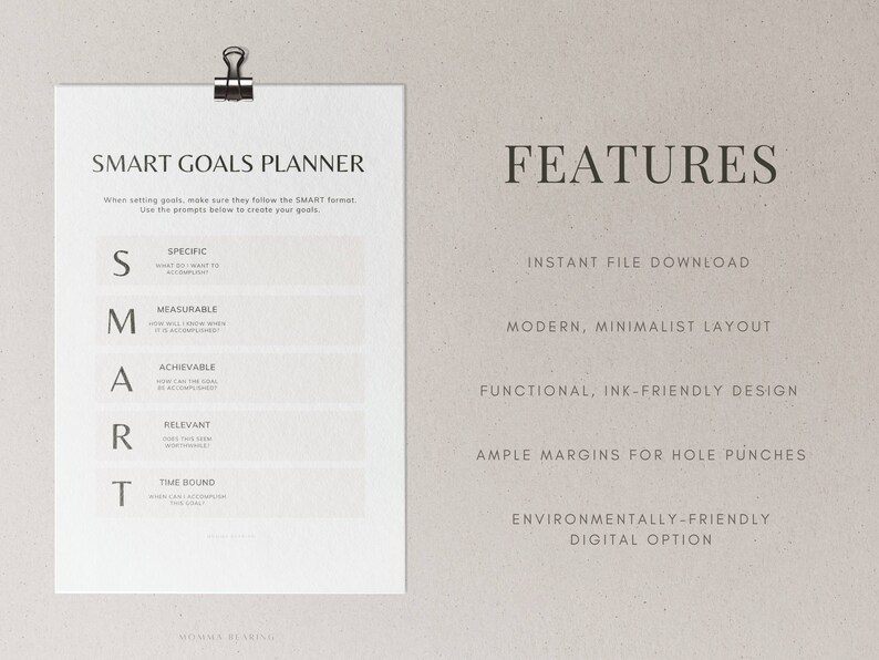 SMART Goals Printable Worksheet, Minimalist Template for Students, Best ...