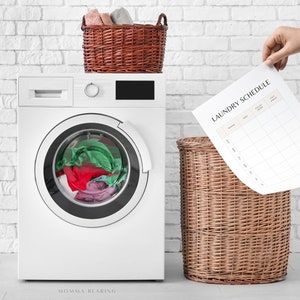 Laundry Schedule Printable, Editable Weekly Laundry Routine, Washing ...