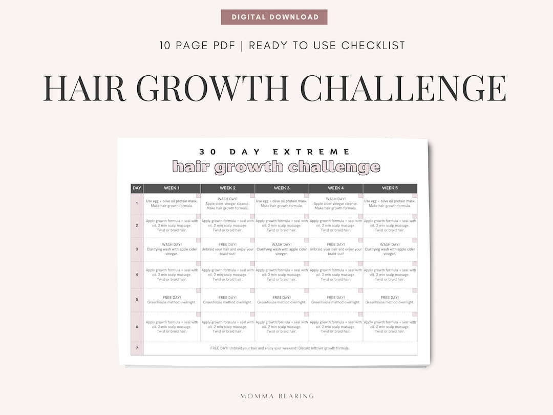 30-day Hair Growth Challenge, Simple Long Natural Hair Care Routine ...