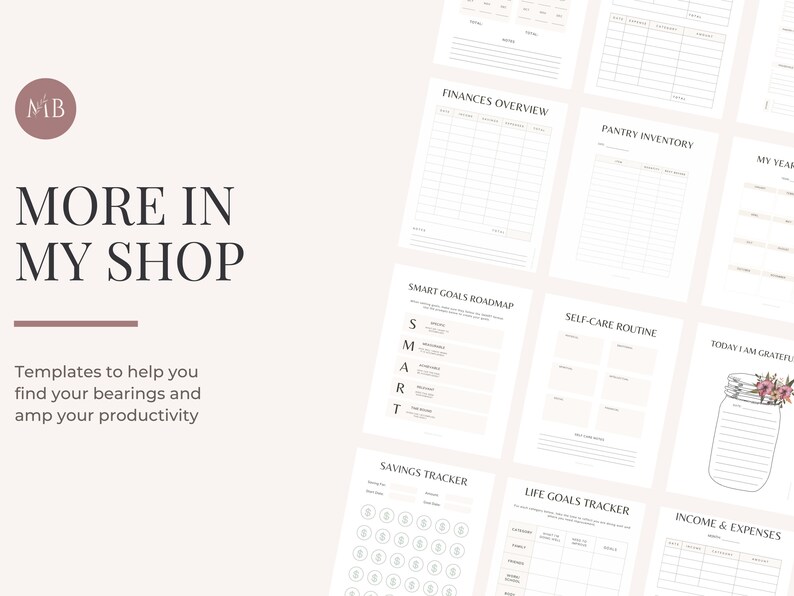 2024 Vision Board Printable, Life Goal Tracker, Digital Goal Setting ...