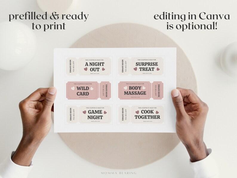 Printable Custom Love Coupon Book, Editable Romantic Gift for Him, Fun ...