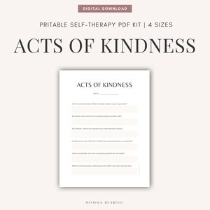 Printable Gratitude Worksheet Bundle, Acts of Kindness Log, Small ...