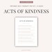 Printable Gratitude Worksheet Bundle, Acts of Kindness Log, Small ...