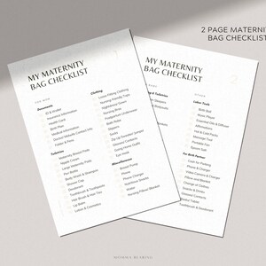 Maternity Bag Checklist Printable, Digital Hospital Bag Packing Guide ...