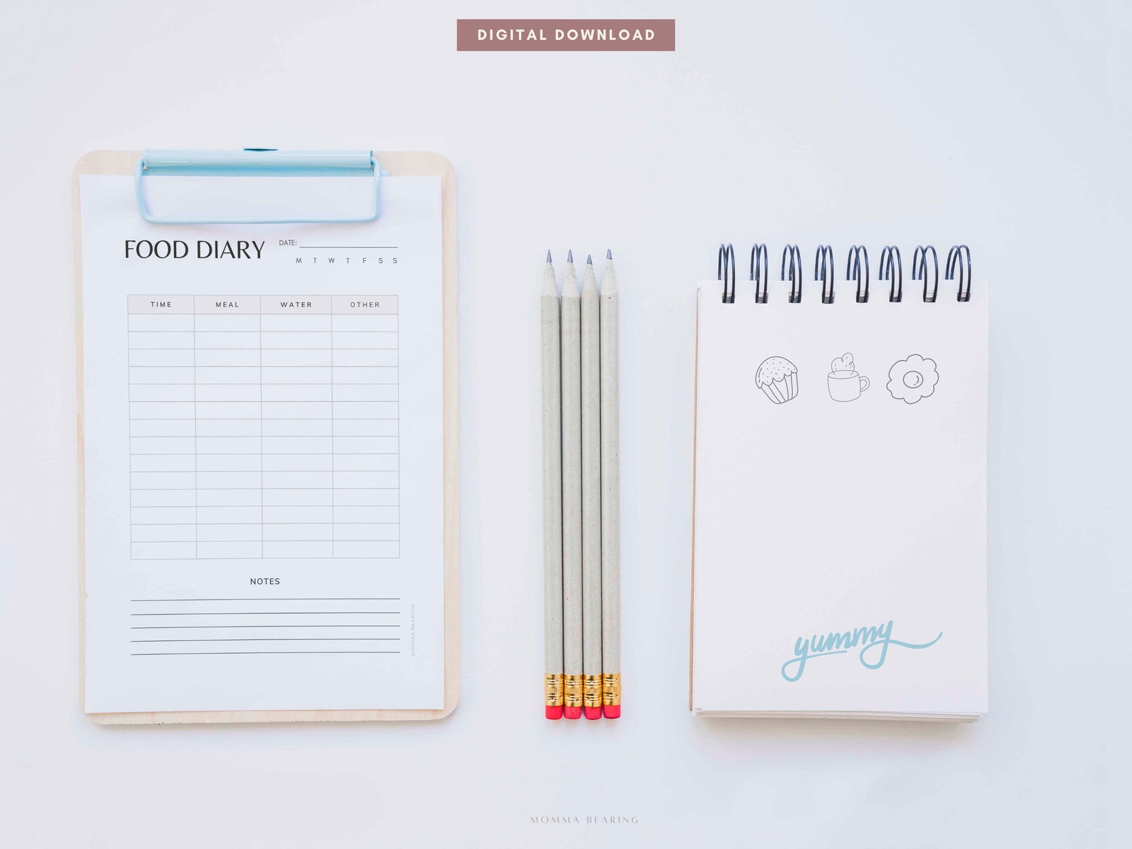 Daily Mindful Eating Diary, Digital Intentional Nutrition Journal ...