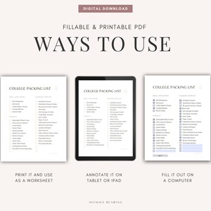 Best Freshman Packing List Printable, College Dorm Room Essentials ...