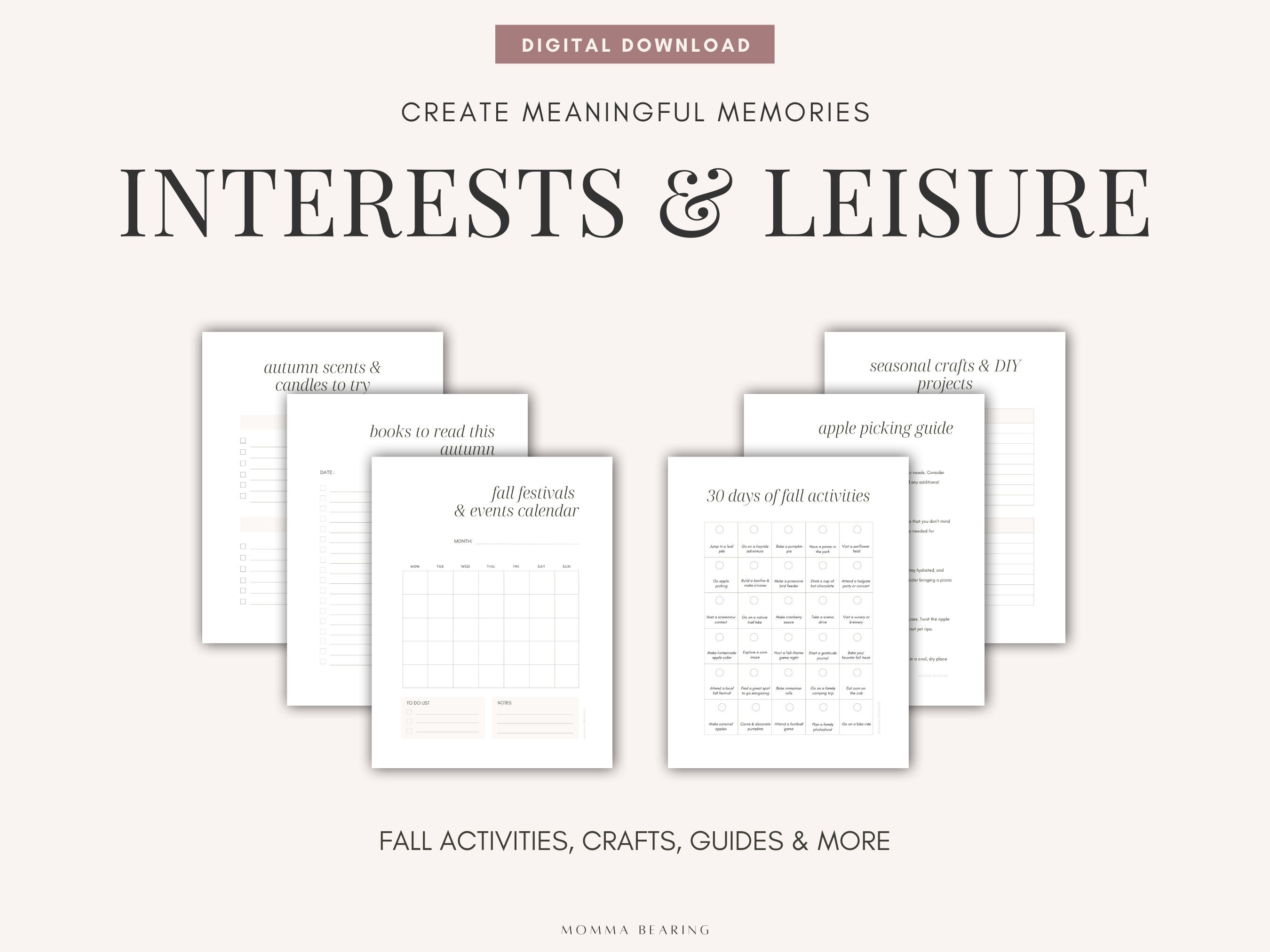Printable Fall Productivity Planner, Watercolor Autumn Journal for Moms ...