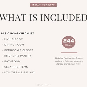 Basic Home Essentials Printable, Moving Out Checklist, New Apartment to ...