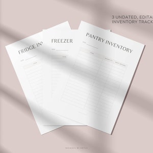 Pantry, Fridge & Freezer Printable Inventory, Perishable Food ...