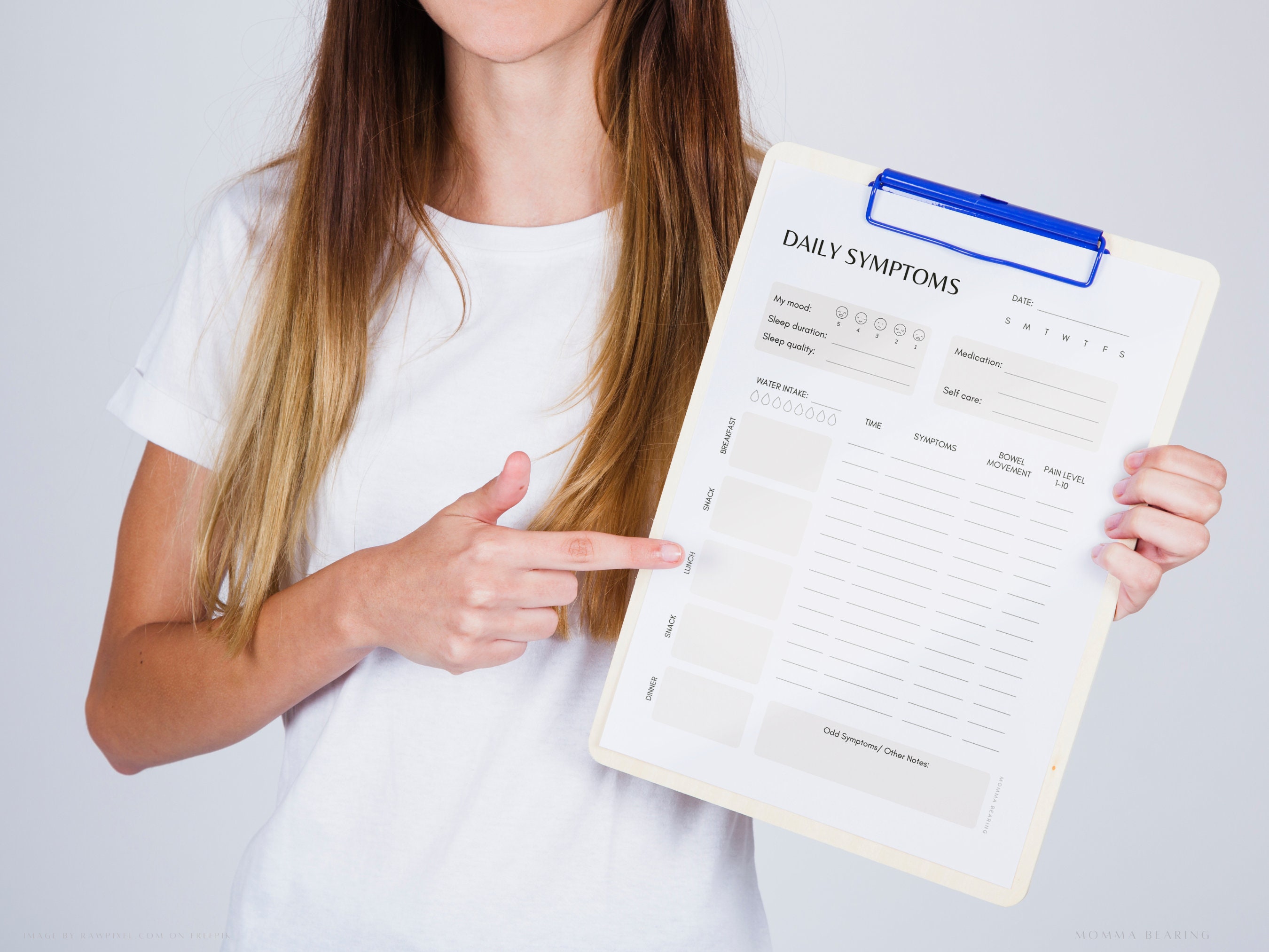 Daily Chronic Pain Tracker, Printable FND Symptom Journal, Digital ...