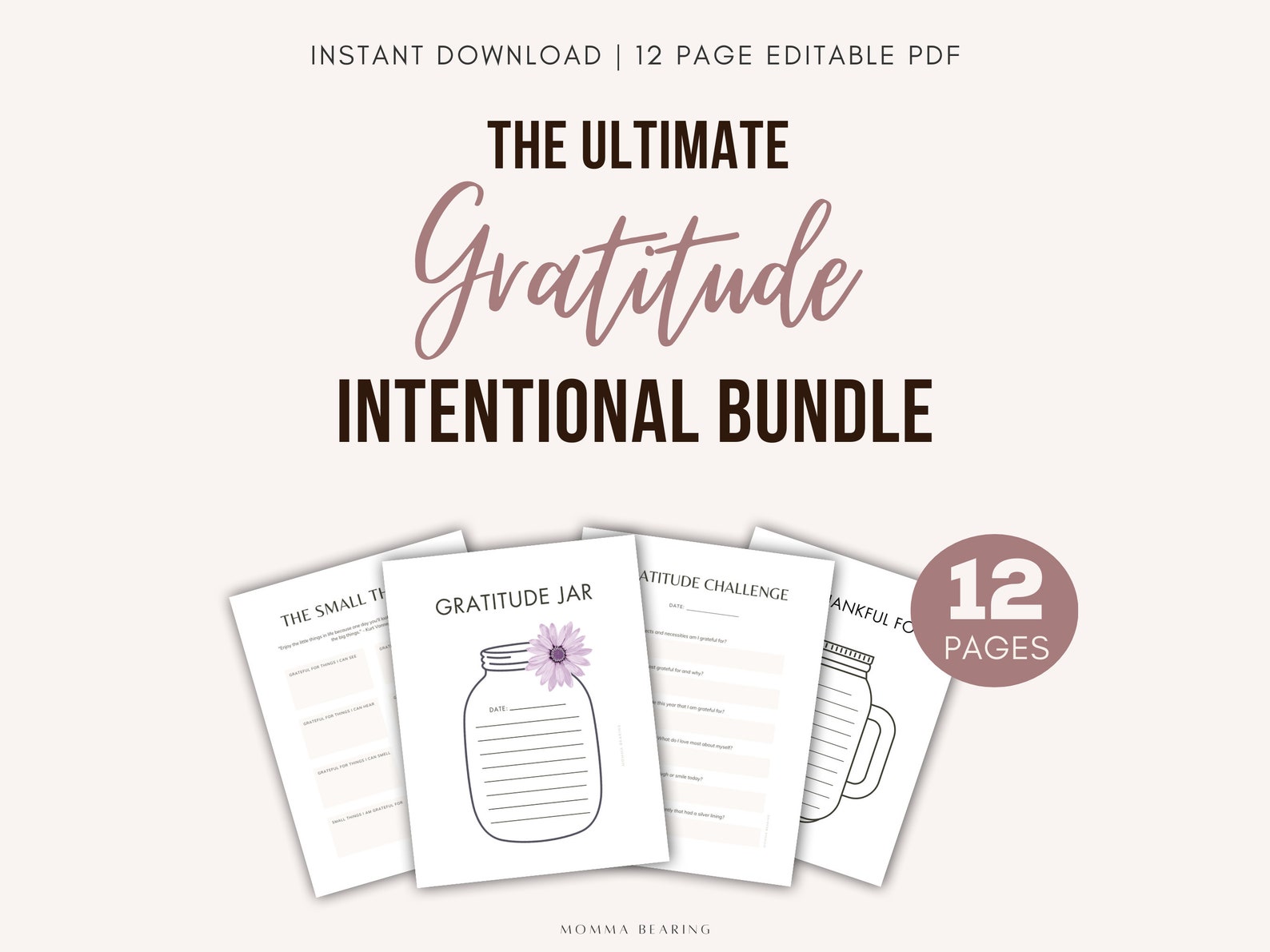 Printable Gratitude Worksheet Bundle, Acts of Kindness Log, Small ...