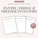 Pantry, Fridge & Freezer Printable Inventory, Perishable Food ...