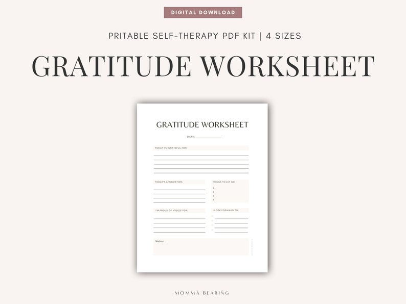 Printable Gratitude Journal Workbook, Self-love Planner, Kindness ...