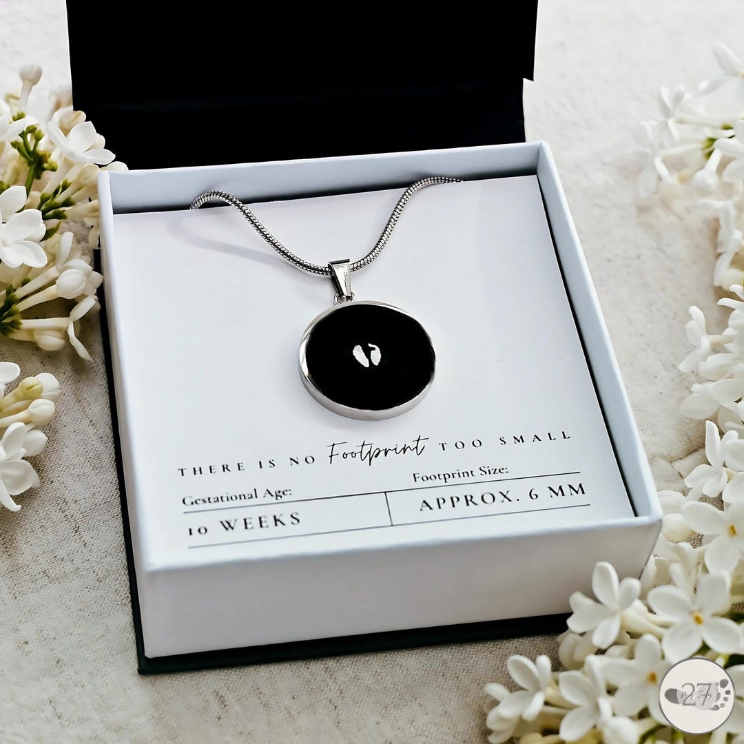 10 Week Miscarriage Gift Custom Necklace | Baby Footprint Necklace ...