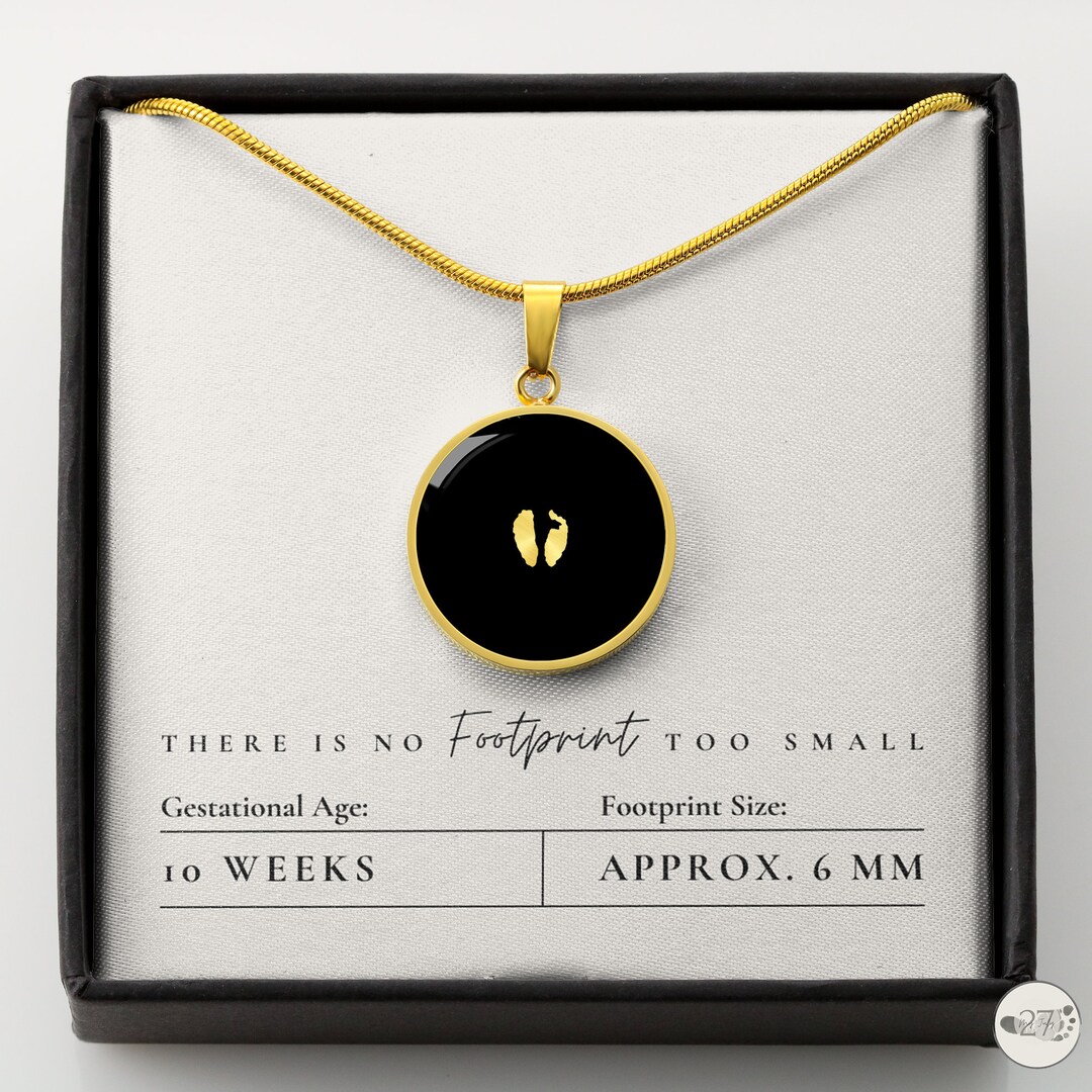 10 Week Miscarriage Gift Custom Necklace Baby Footprint Necklace ...