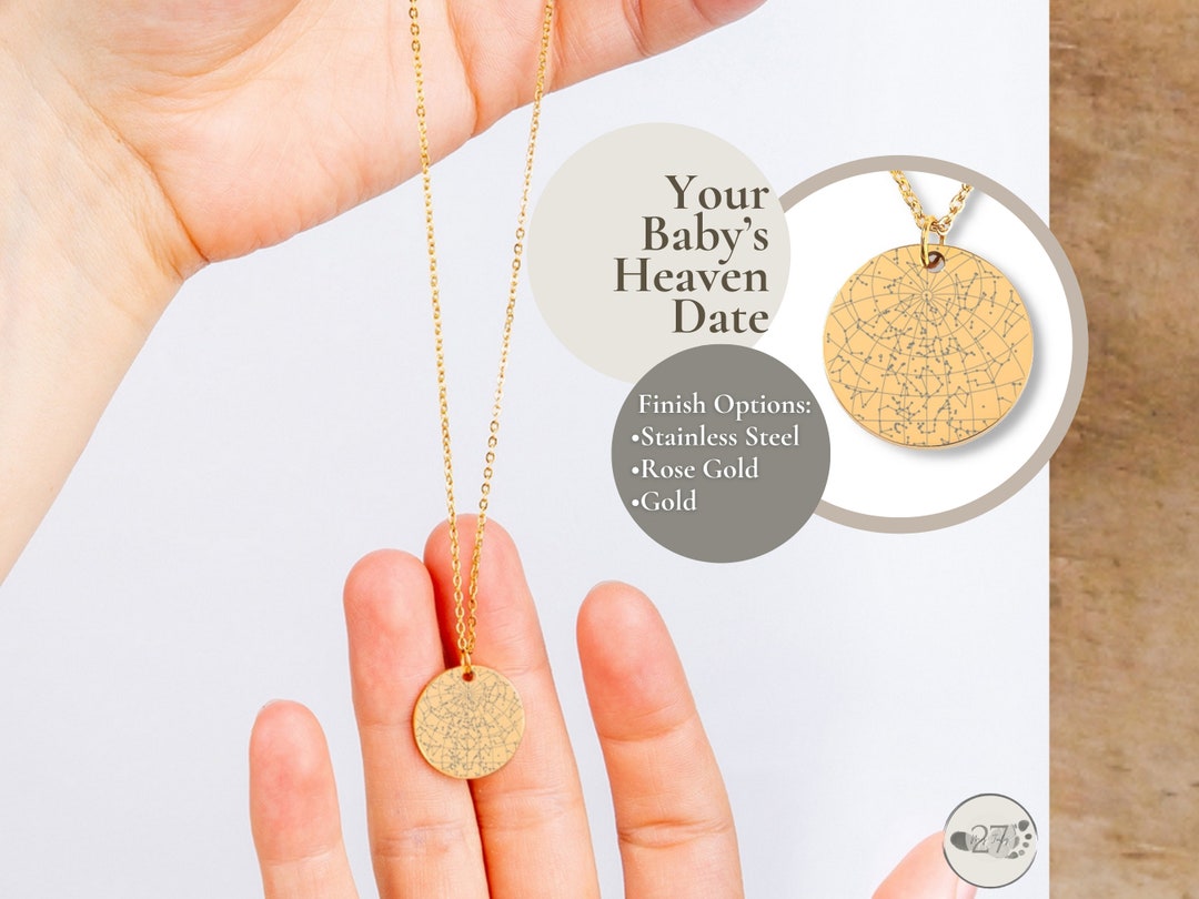 Custom Star Map by Date Miscarriage Necklace: Memorial Gift - Etsy