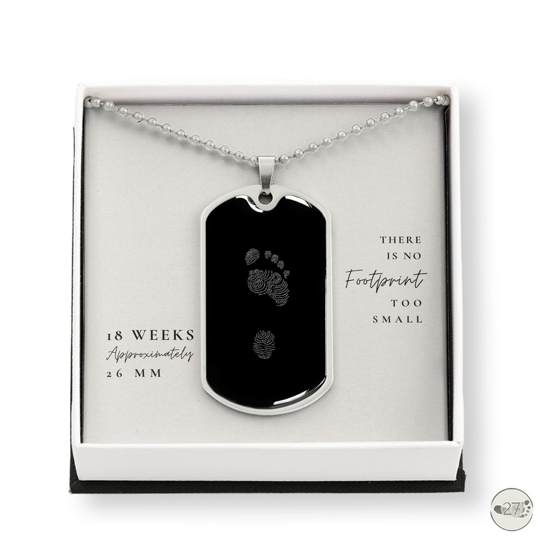 18 Week Miscarriage Baby Footprint Keychain | Miscarriage Gift Necklace ...