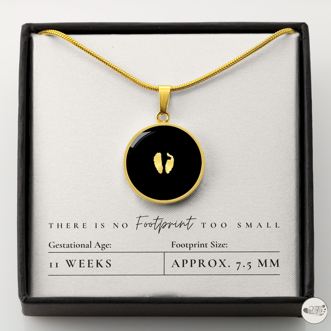 11 Week Miscarriage Necklace | 11 Week Fetus in the Womb Footprint ...