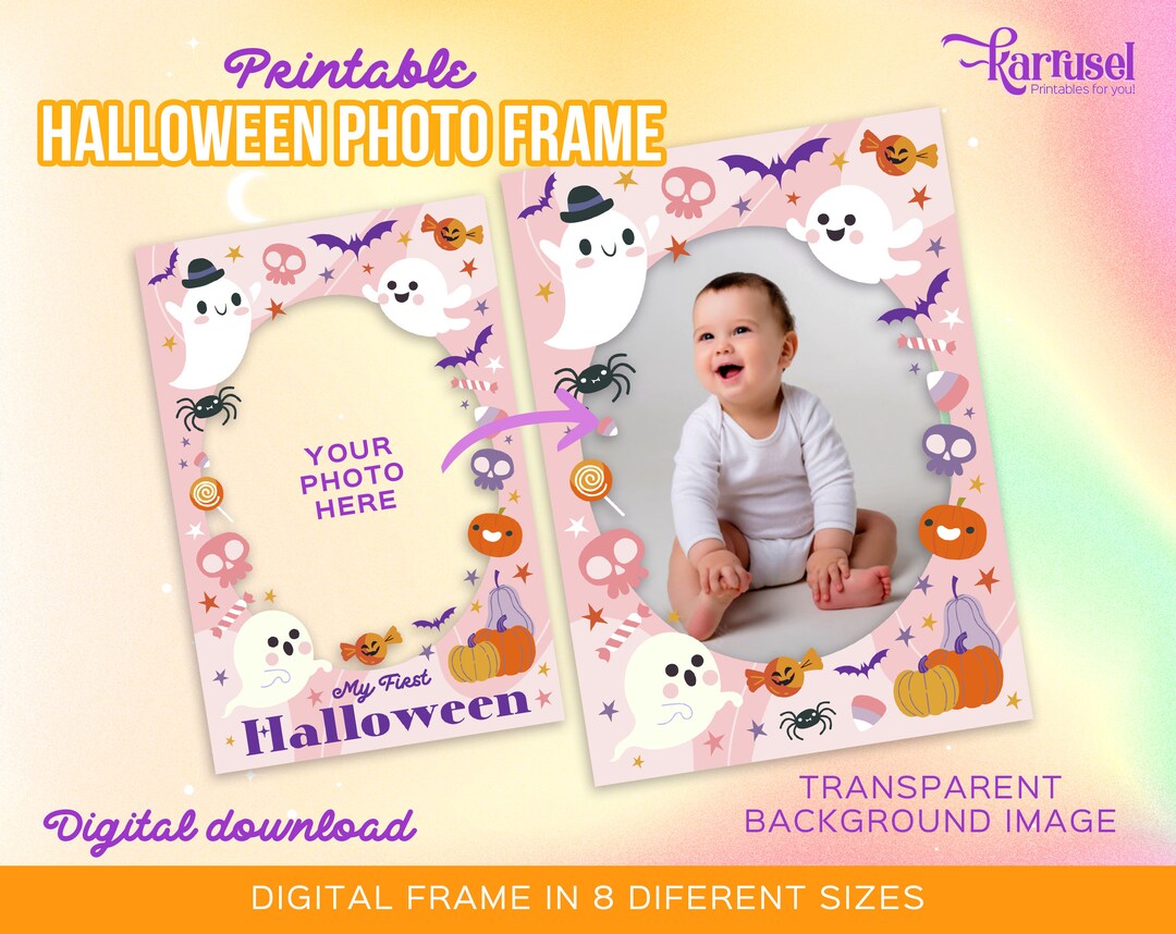 Cute Halloween Printable Photo Frame Instant Download Png - Etsy