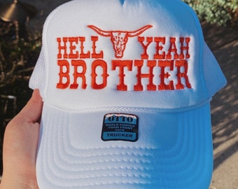 Skeleton Western Hell Yeah Brother Trucker Hat - Etsy