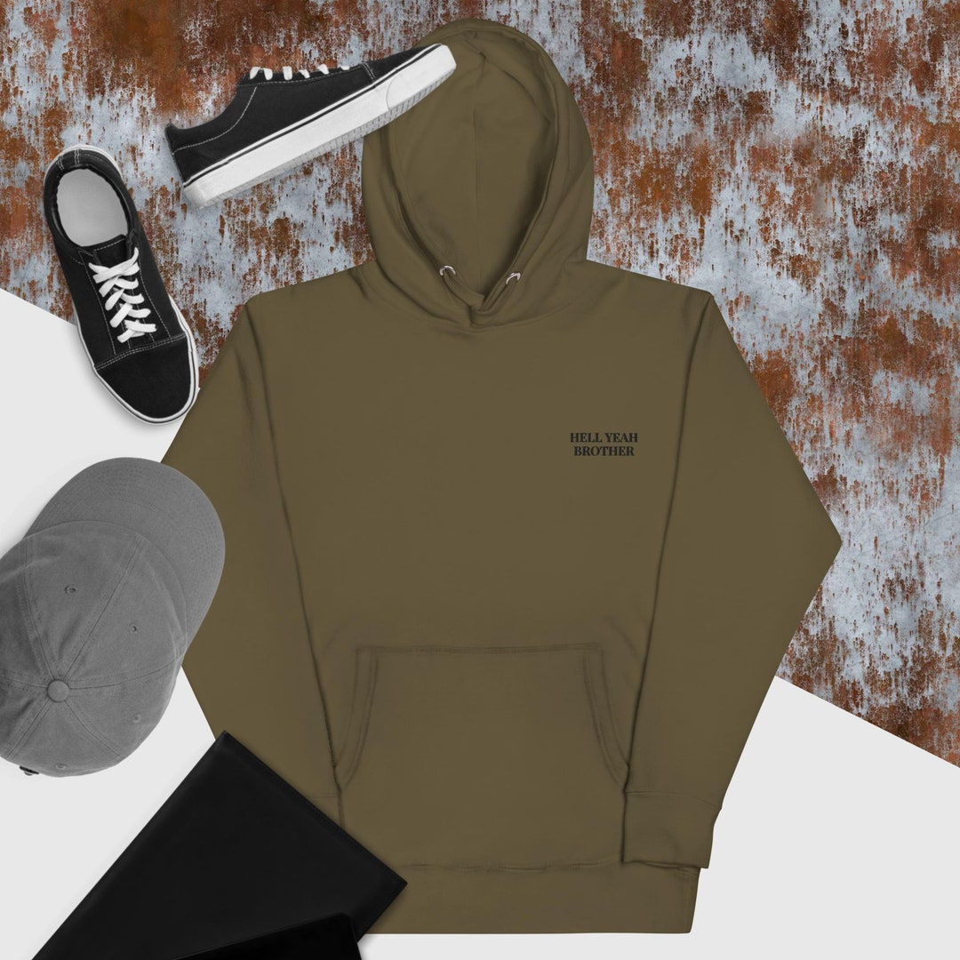 Hell Yeah Brother Embroidered Hoodie - Etsy