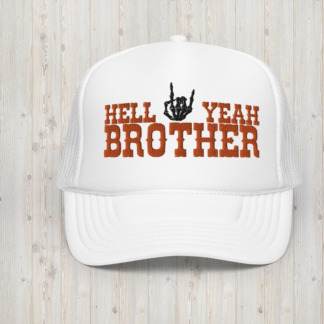 Skeleton Western Hell Yeah Brother Trucker Hat - Etsy
