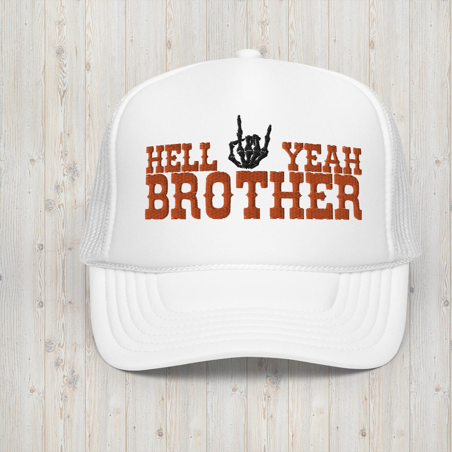 Skeleton Western Hell Yeah Brother Trucker Hat - Etsy