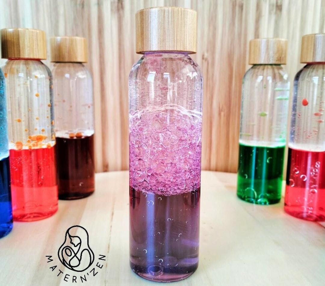 Liquid Calm Sensory Bottle Montessori Lava Lamp. Colored Bubble Effects ...
