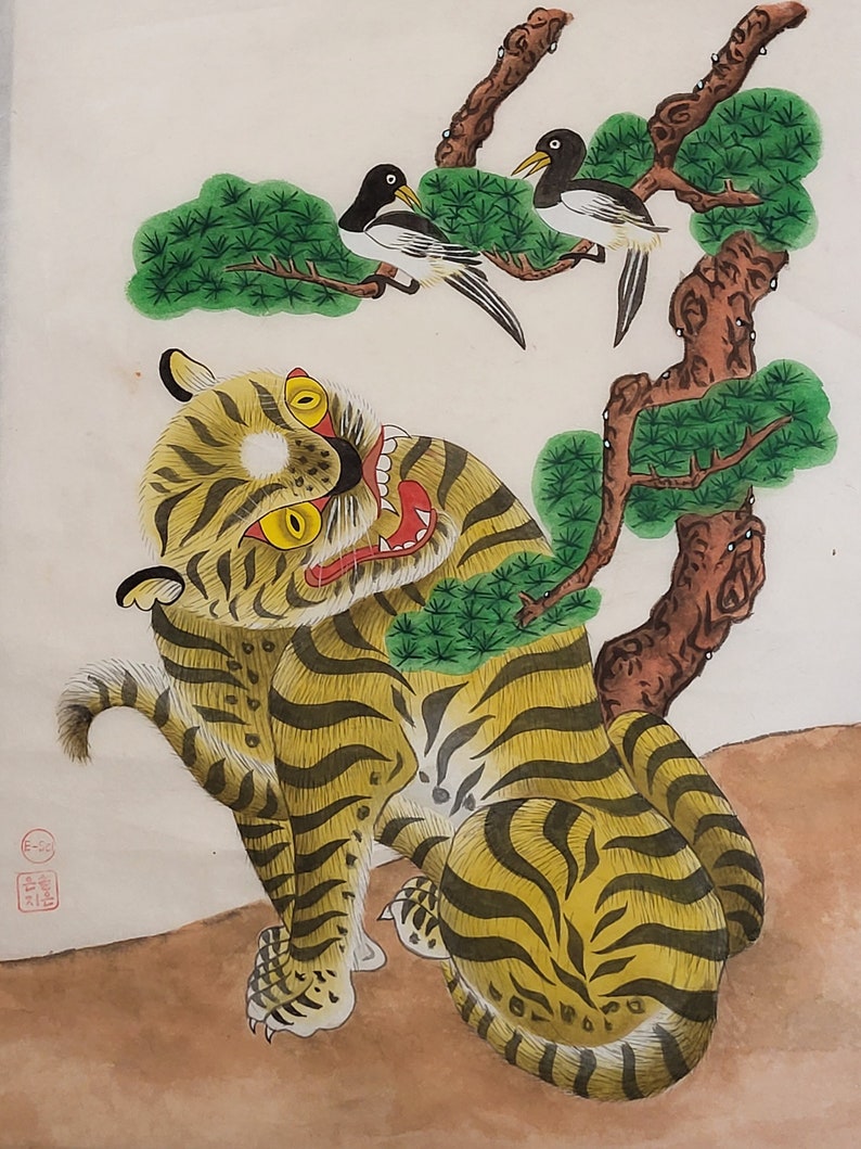 Korean Traditional Tiger Hand Drawing. Digital Download. - Etsy